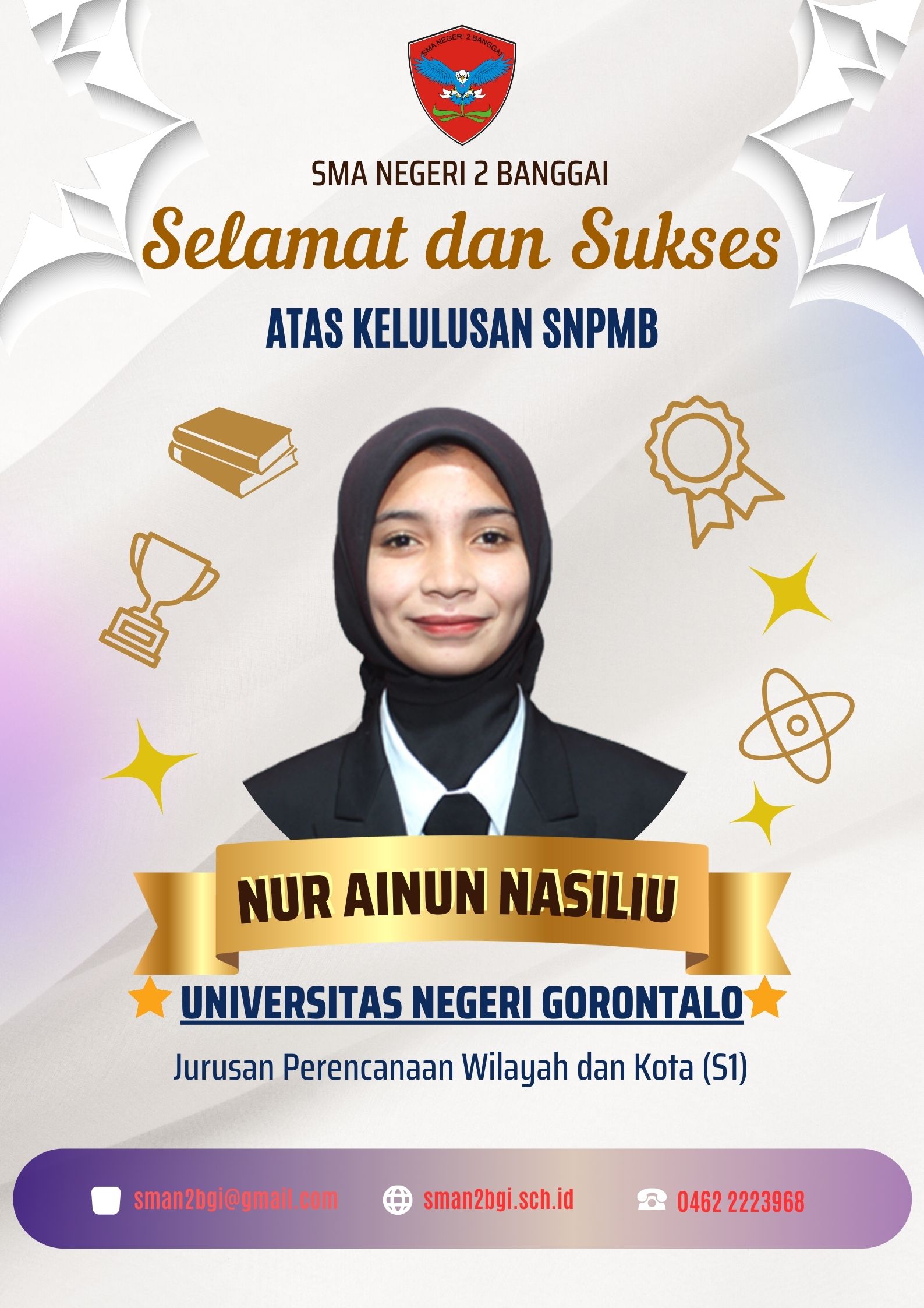 3 Siswa Lulus SNPMB Tahun 2023 – SMAN 2 BANGGAI